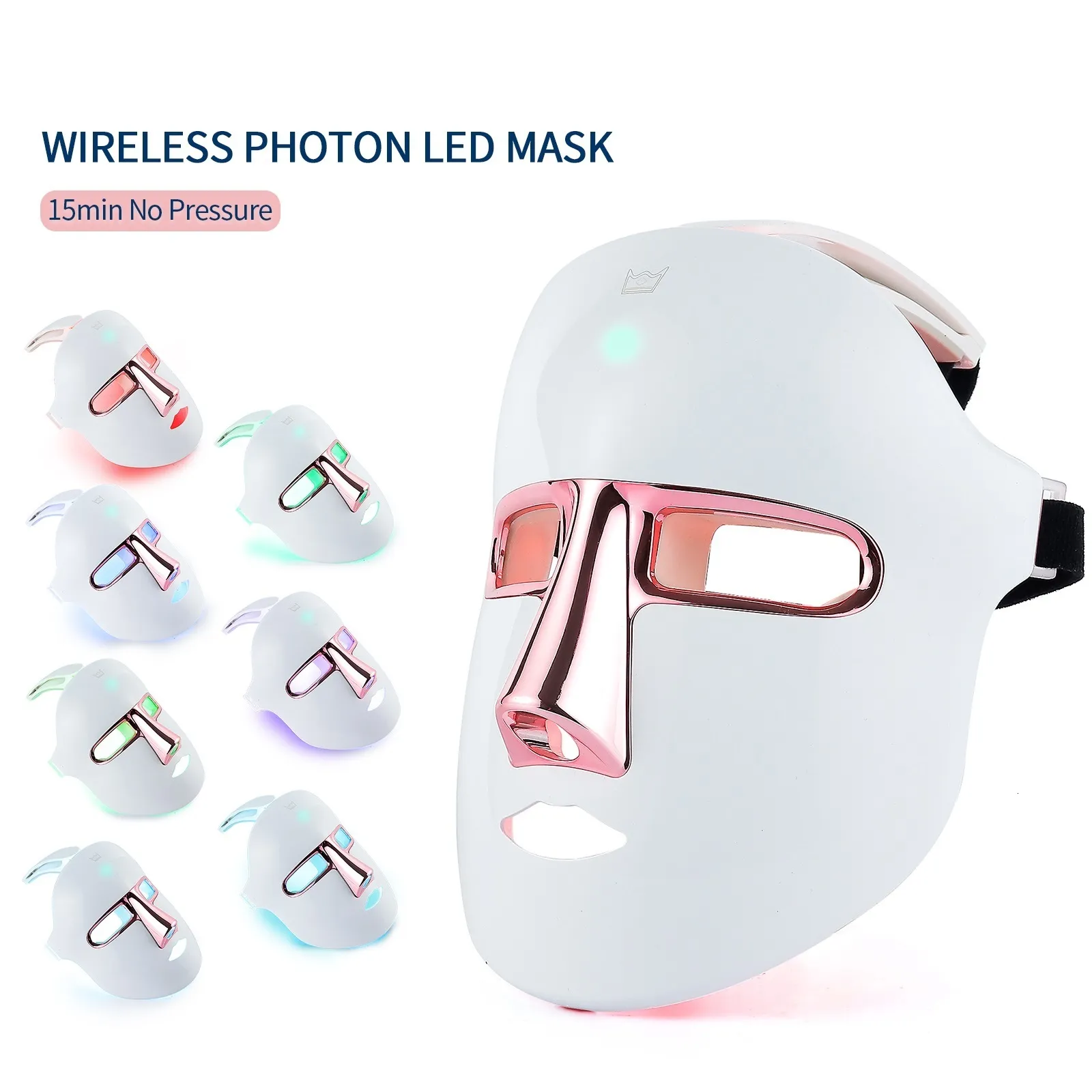 LED Face Massager Light Therapy Mask For Skin Rejuvenation & Anti Acne ...