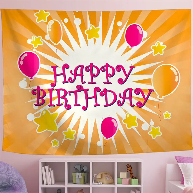 Birthday Party Backdrop Large Tapestry Wall Hanging Festive Celebration ...