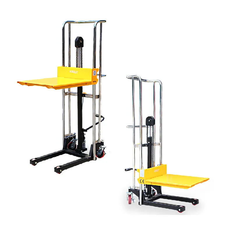 Manual Hydraulic Stacker: 400kg Capacity Platform Lift Cart For ...