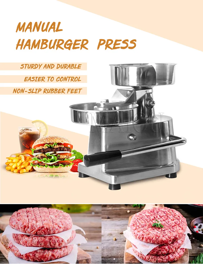 Commercial Hamburger Beef Patty Press Machine Manual Stainless Steel ...