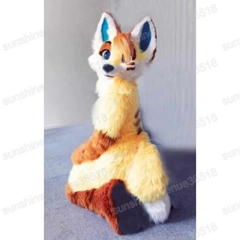 Halloween Long Furry Wolf Husky Dog Mascot Costume Customization Animal ...