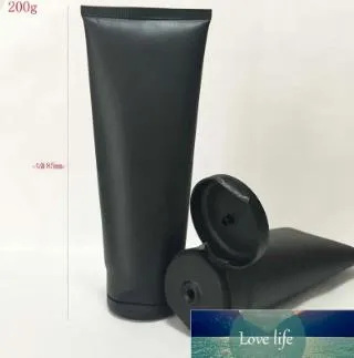 200g Black Soft Refillable Plastic Lotion Tubes with Screw Cap and Flip ...