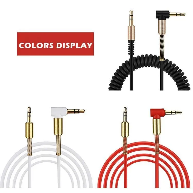 Universal Coiled 3.5mm Male To Male Aux Broadband Cable For Car ...