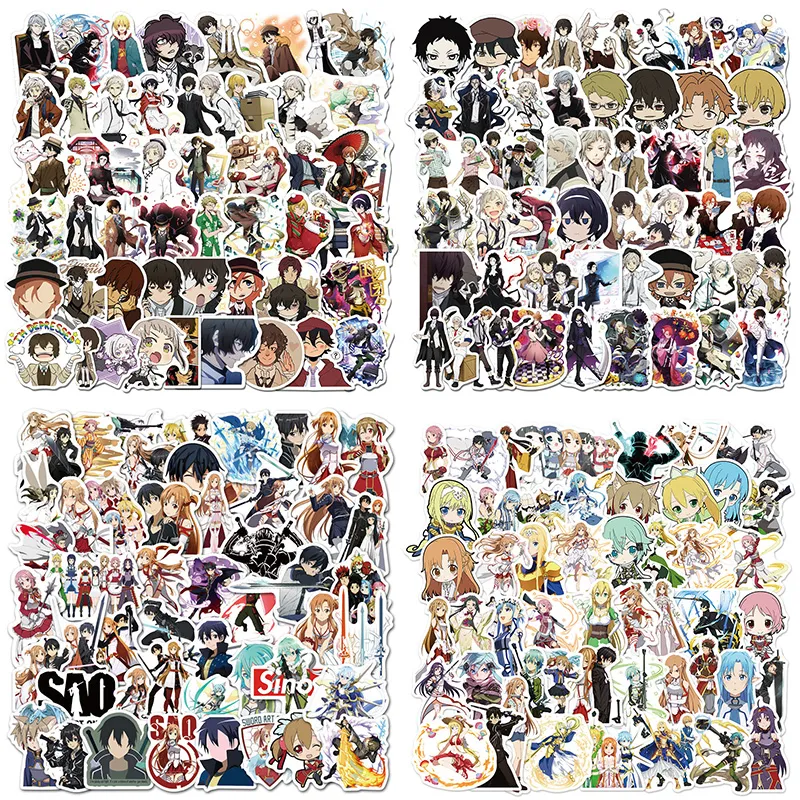 Mix Cartoon Anime Manga Game Stickers, 2 Styles, Graffiti Comics ...