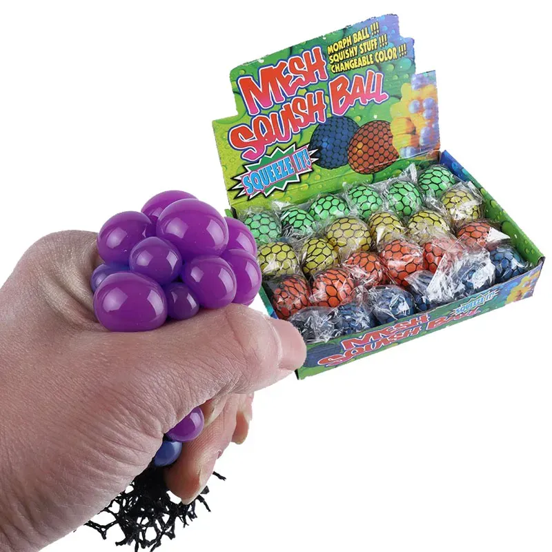 Squishy Mesh Grape Stress Ball - 5cm Fidget Toy for Anxiety Relief ...