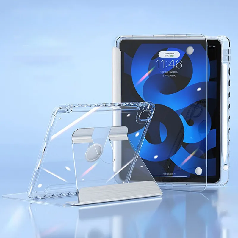 Magnetic Rotating Stand Case For 10.9 & 10.2 IPads Crystal Clear, 360 ...
