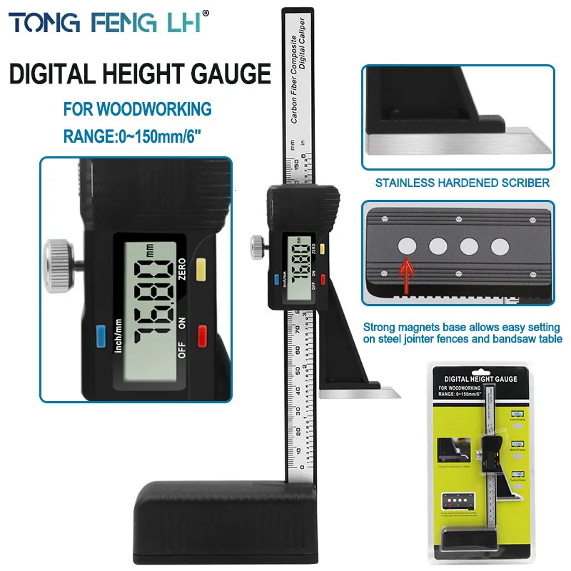 Digital Height Gauge Vernier Calipers 0 150mm Wood Table Marking Ruler ...