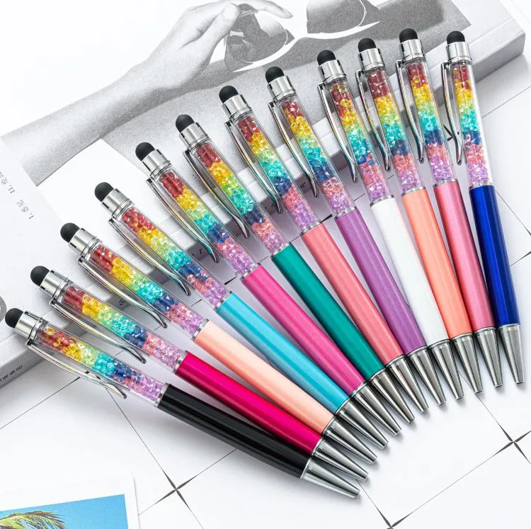 Crystal Pen Metal Ballpoint Pen Rainbow Design For Students, Phone Pen ...