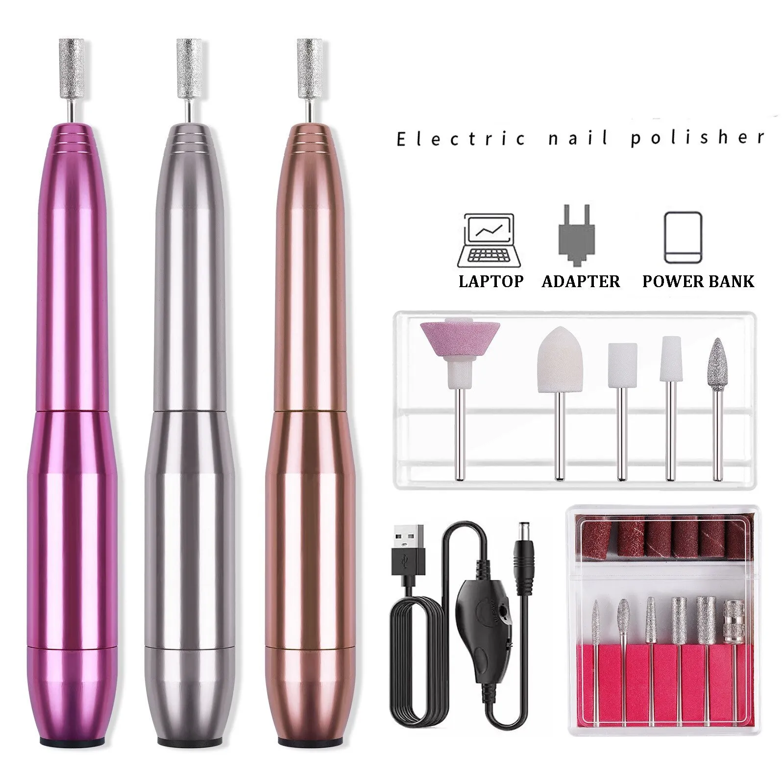 Nail Manicure Set Professional Strong Electric Drill Machine Grinding ...