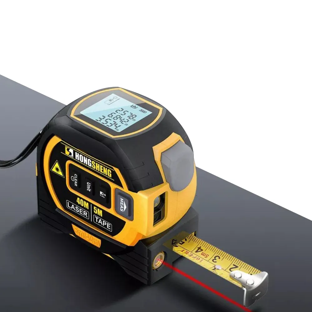 Laser Digital Tape Measure 3 In 1: 40/60M Laser Rangefinder With LCD ...