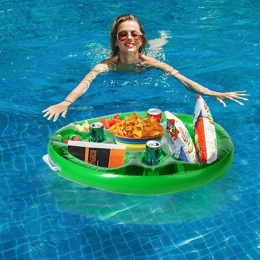 Inflatable Floats Tubes PVC Table Pool Drinking Cup Float Table Drink ...