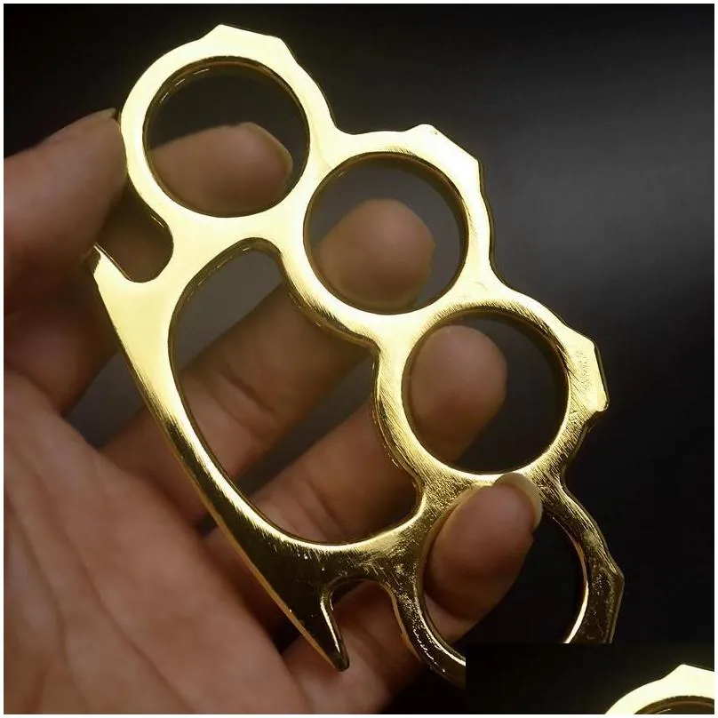 Sleek Self Defense Knuckle Duster Pendant - Black & Gold Finish, Thin ...