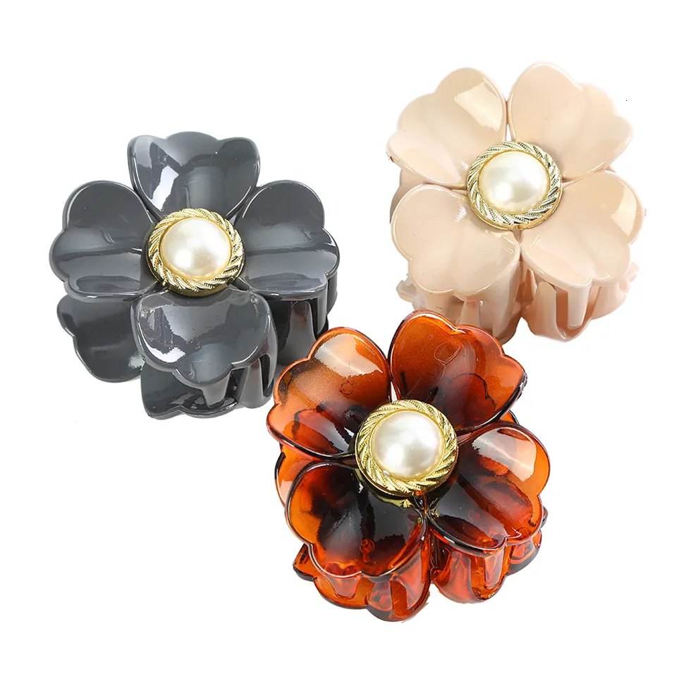 Clips Molans Hibiscus Flower Shape Claw Crab Hair Clips for Women Girls ...