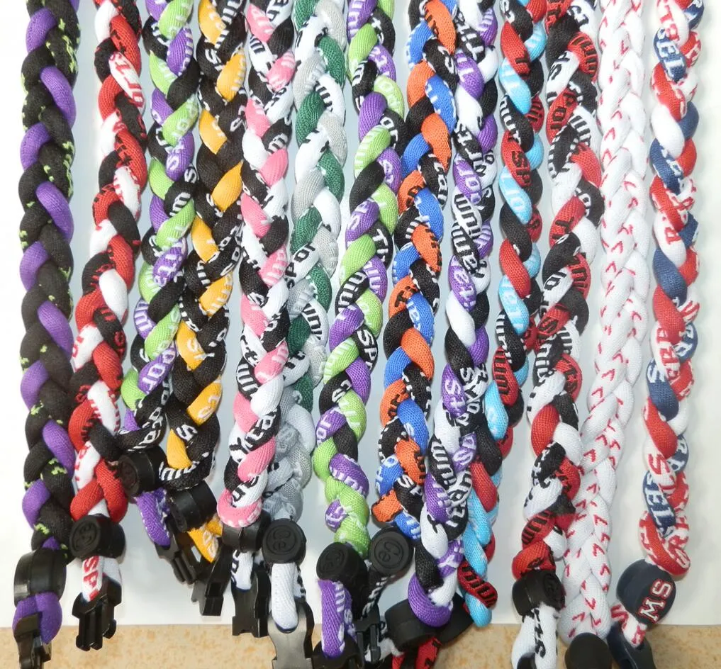 Titanium Sport Accessories baseball necklace art braided rope twist ...