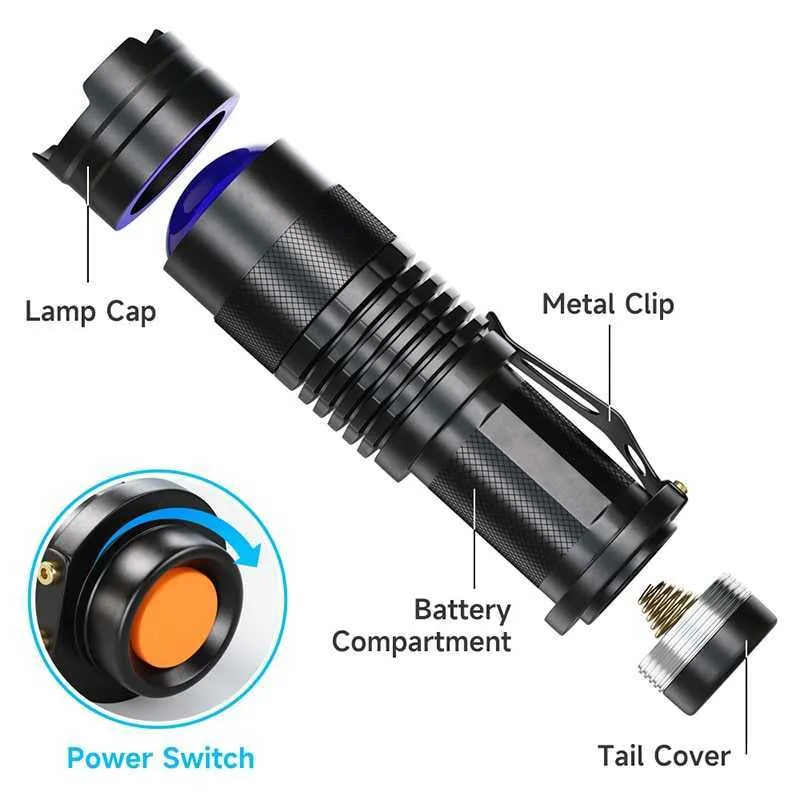DHgate.com:Portable UV Flashlight Torch - Blacklight 395nm Violet Light ...