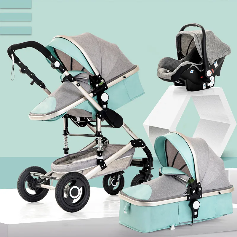 DHgate.com:Black Baby Stroller, Foldable, Shock Absorbing, Reclining, All-Terrain, Universal Car ...