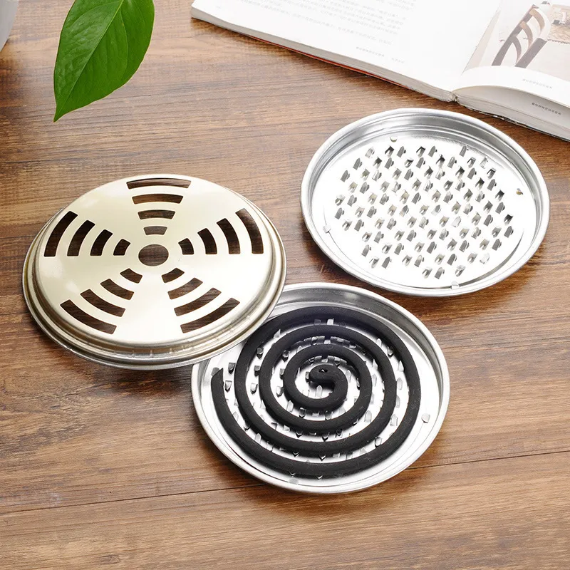 Portable Mosquito Coil Holder with Lid - Large Metal Repellent Tray ...