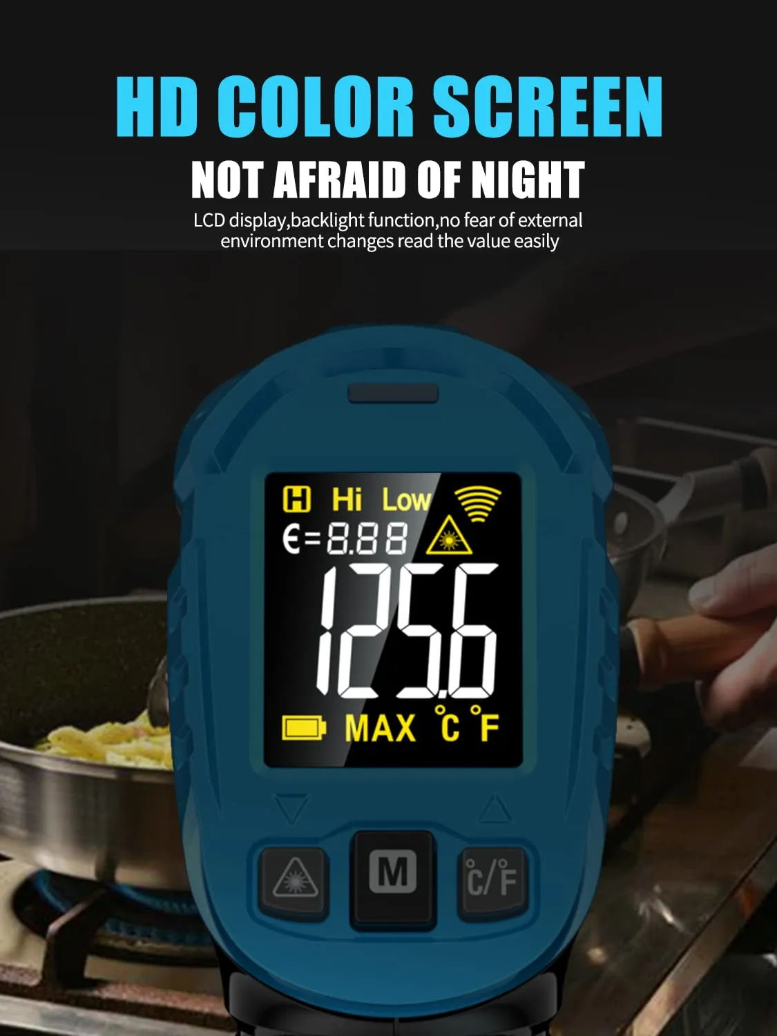 Infrared Thermometer Gun, G600A Laser IR Temp Gauge With 12:1 Distance ...