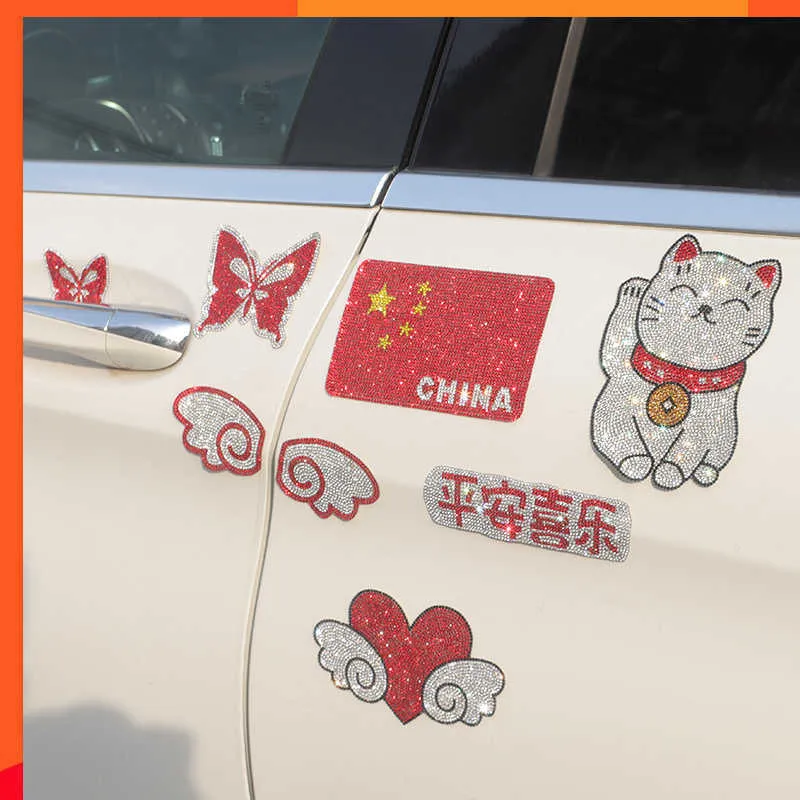 Anime Car Stickers: Butterfly Decals For Women Glitter Diamond Lucky ...