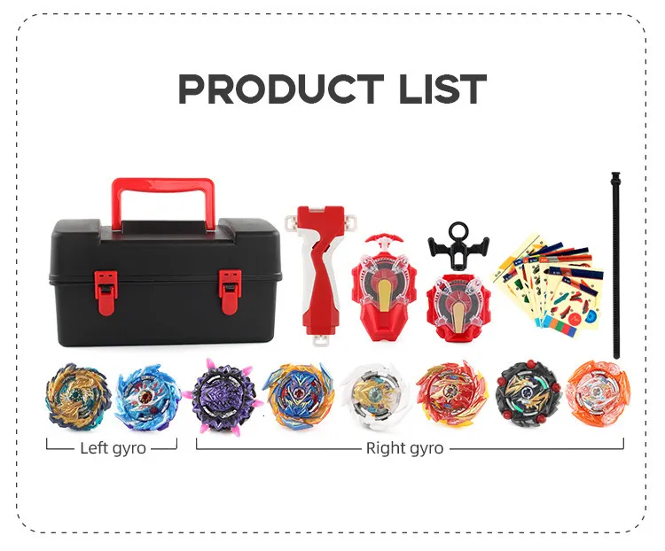 Metal Fusion Gyro Top Toy Set - Burst Spinning Tops with Launchers ...