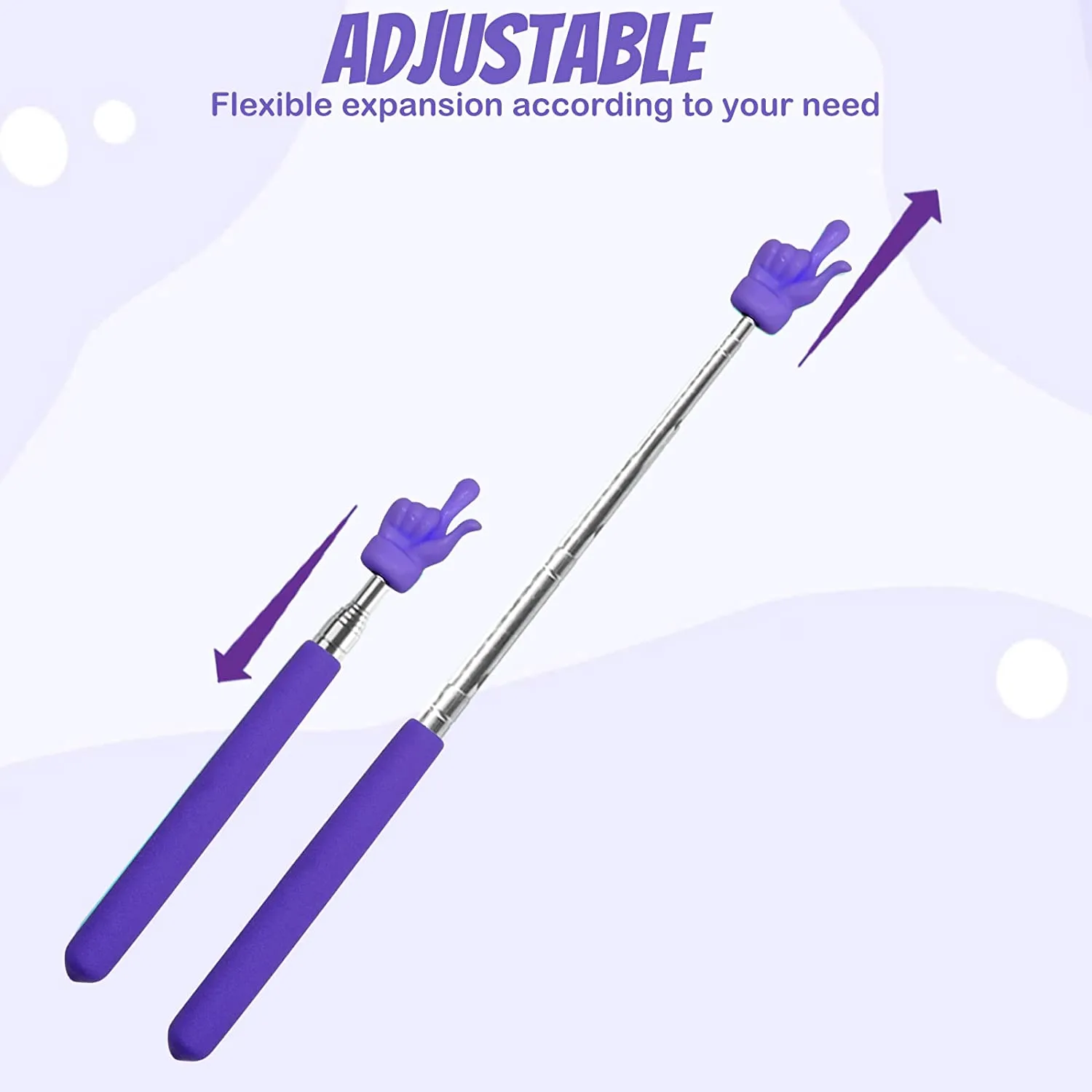 2-Pack Extendable Teacher Pointer Sticks - Retractable Hand Pointers ...