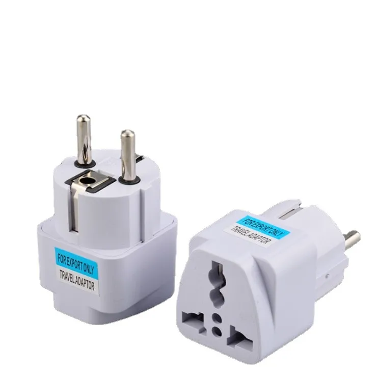 EU Plug Adapter Universal UK US AU To EU White European Power Socket ...
