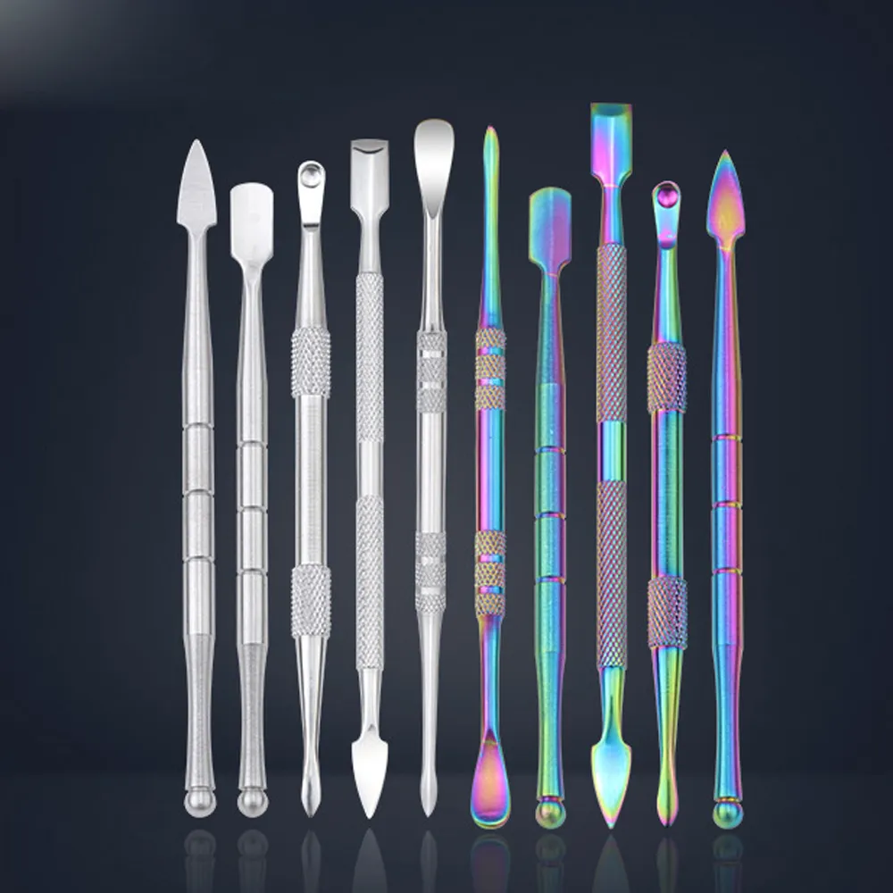 7 Types Rainbow Silver Gold Smoking Accessory Wax Dab Tool Stainless ...