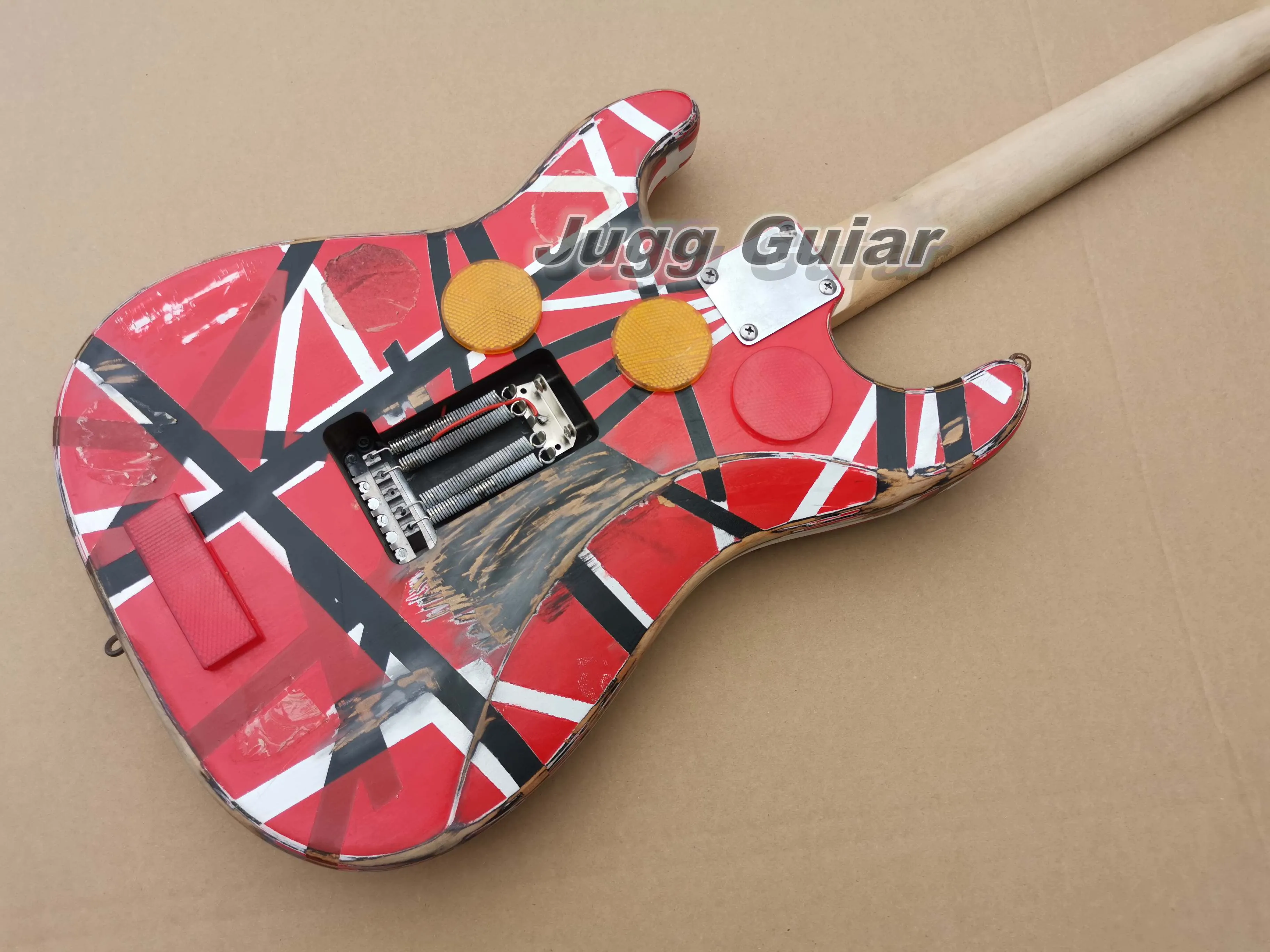 Red Electric Guitar By Heavy Relic Edward Van Halen Franken Stein White ...