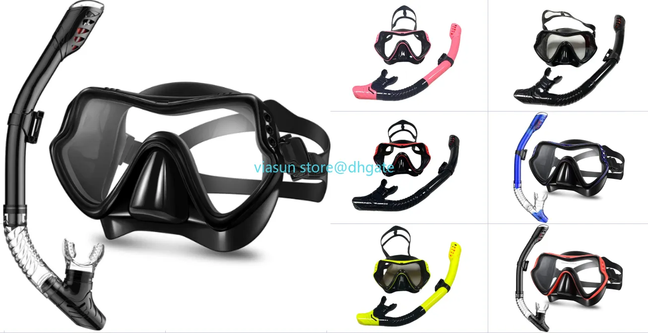 Premium Adult Diving Mask & Snorkel Set - Anti-Fog Silicone Scuba Mask ...