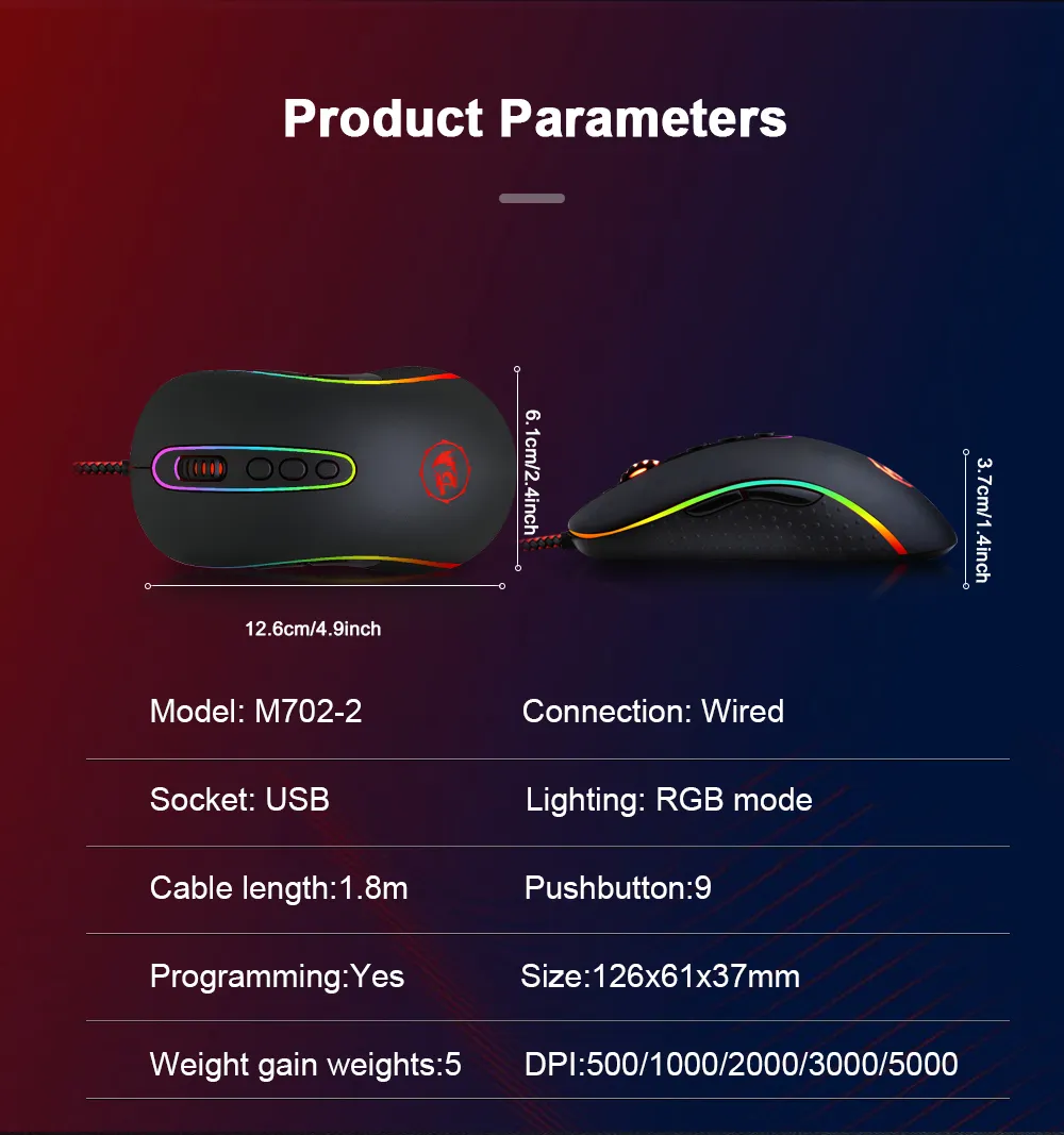 DHgate.com:Redragon M702 RGB Gaming Mouse, 10000 DPI, 11 Programmable ...
