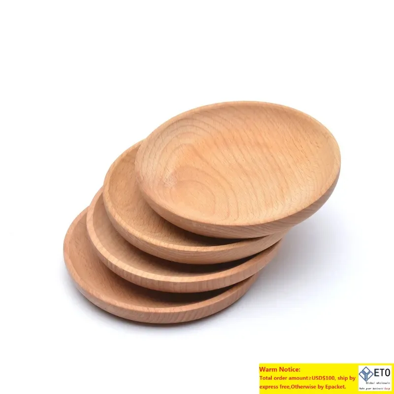 Wooden Round Plate Dish For Desserts, Biscuits, Fruits, Tea, And More ...