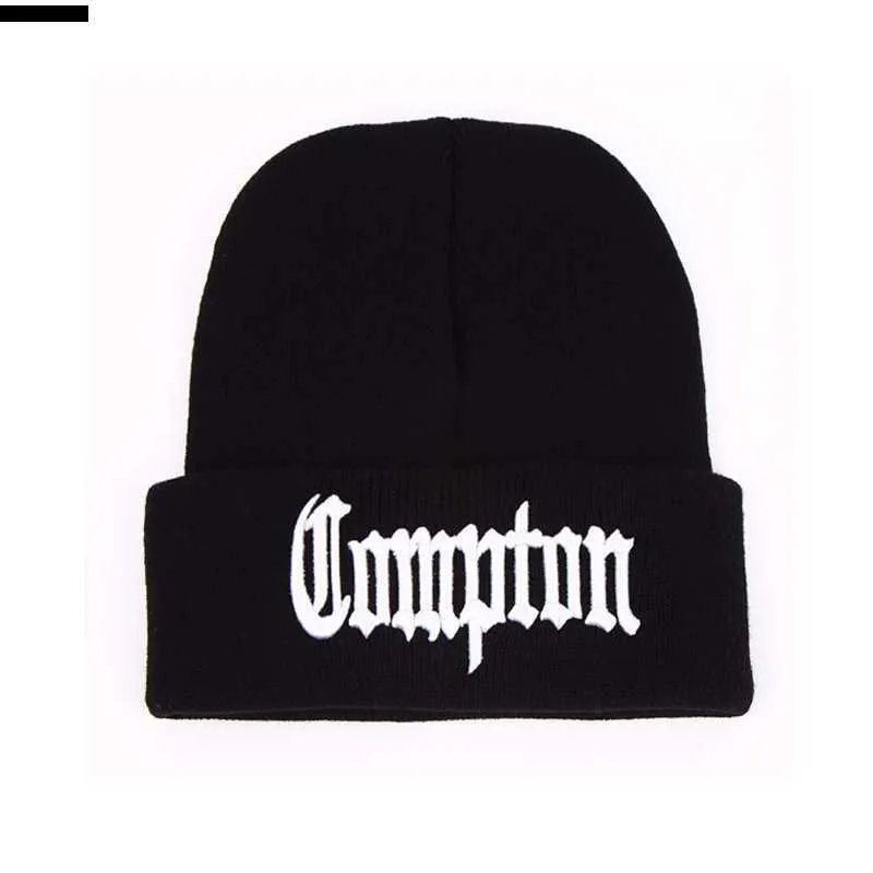 Compton Embroidered Beanie - Warm Winter Hat for Men & Women, Stylish ...