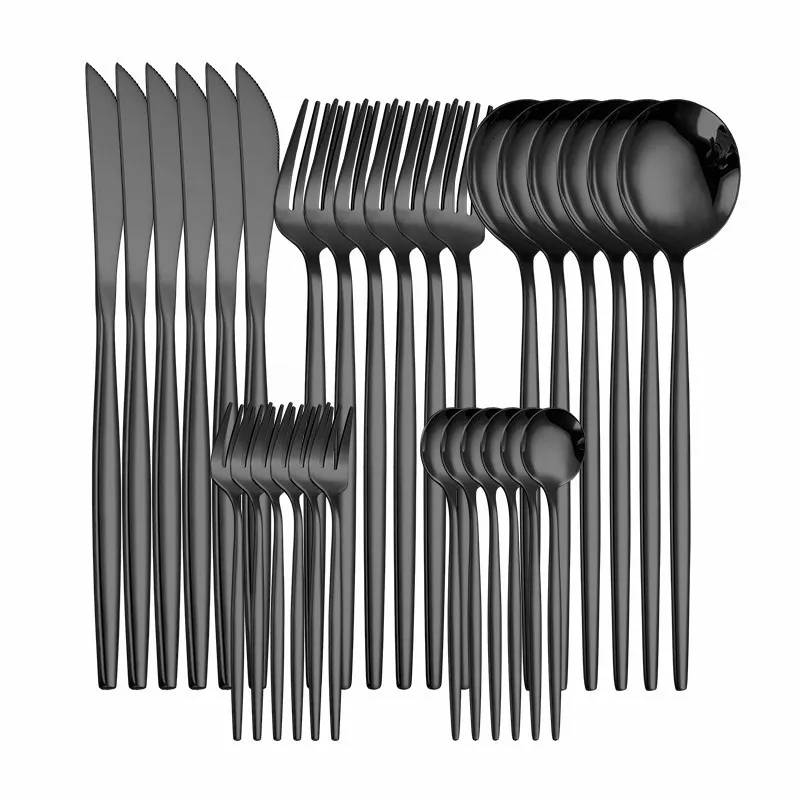 30-Piece Premium Dinner Cutlery Set: Stainless Steel Flatware for ...