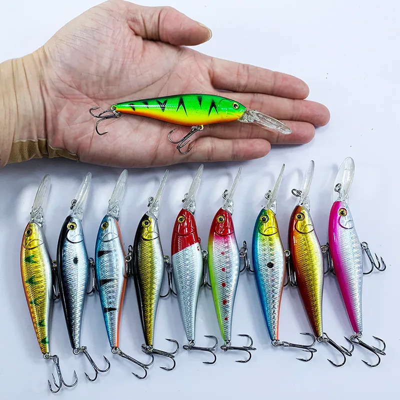 DHgate.com:10Pcs Laser Buoy Minnow Fishing Bait Set - 11cm/10.5g Follicle Crank Bait:Sports ...
