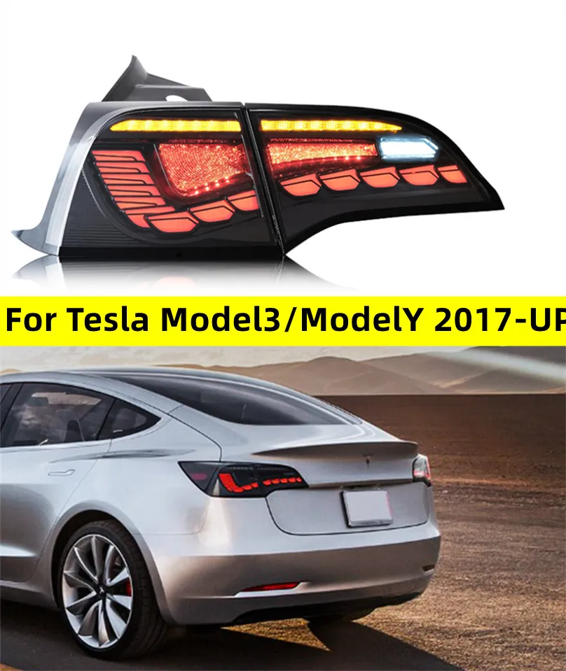 Tesla Model 3 / Y 2024 Full LED Full LED Dragon Scale Streamer Design ...