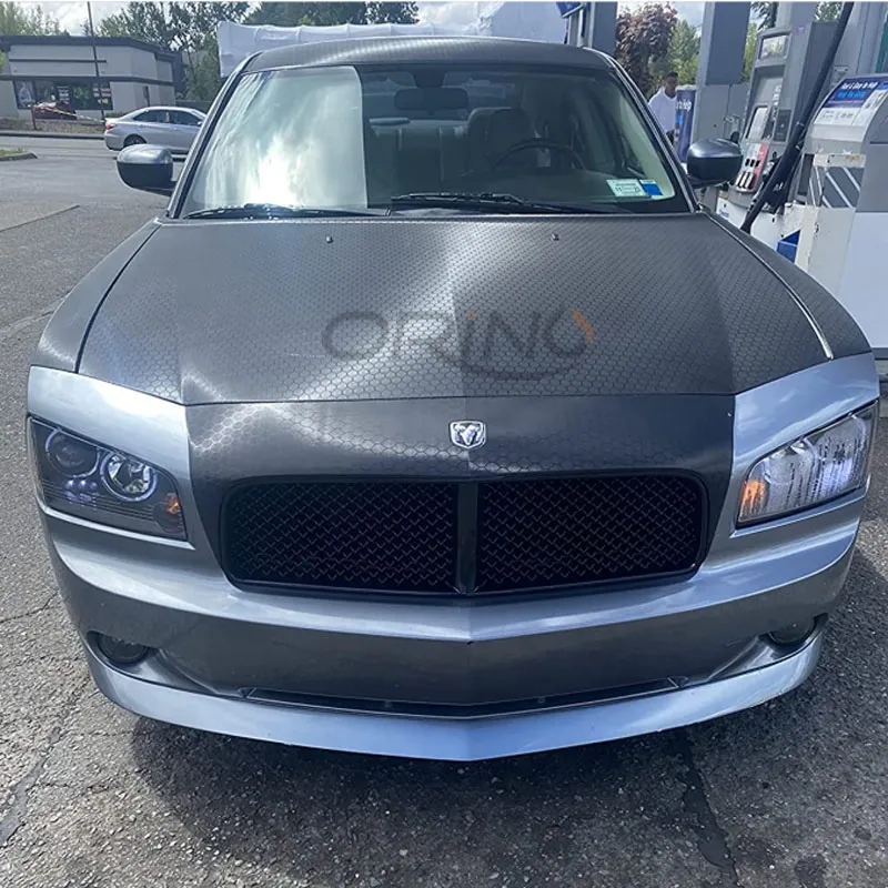 Premium PET Hexagon Hex Black Carbon Vinyl Wrap Roll With Air Release ...