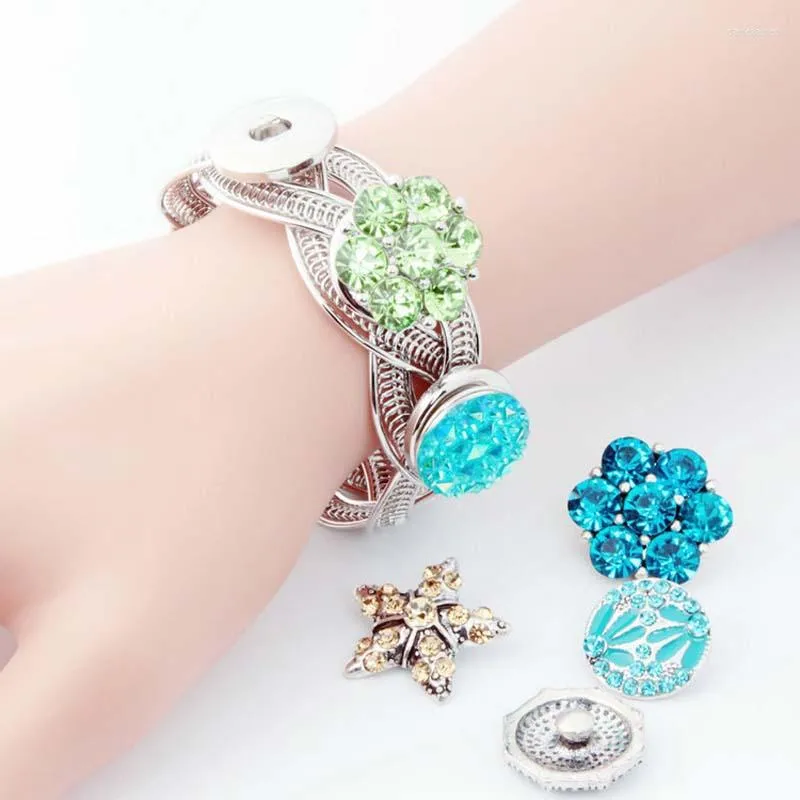 Rock Punk Snap Button Bracelet: Retro Interchangeable Charm Bangle for ...