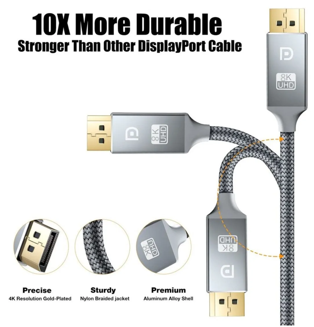 DisplayPort Female HDMI Male Adapter 8K 144Hz High Speed DP 1.4 ...