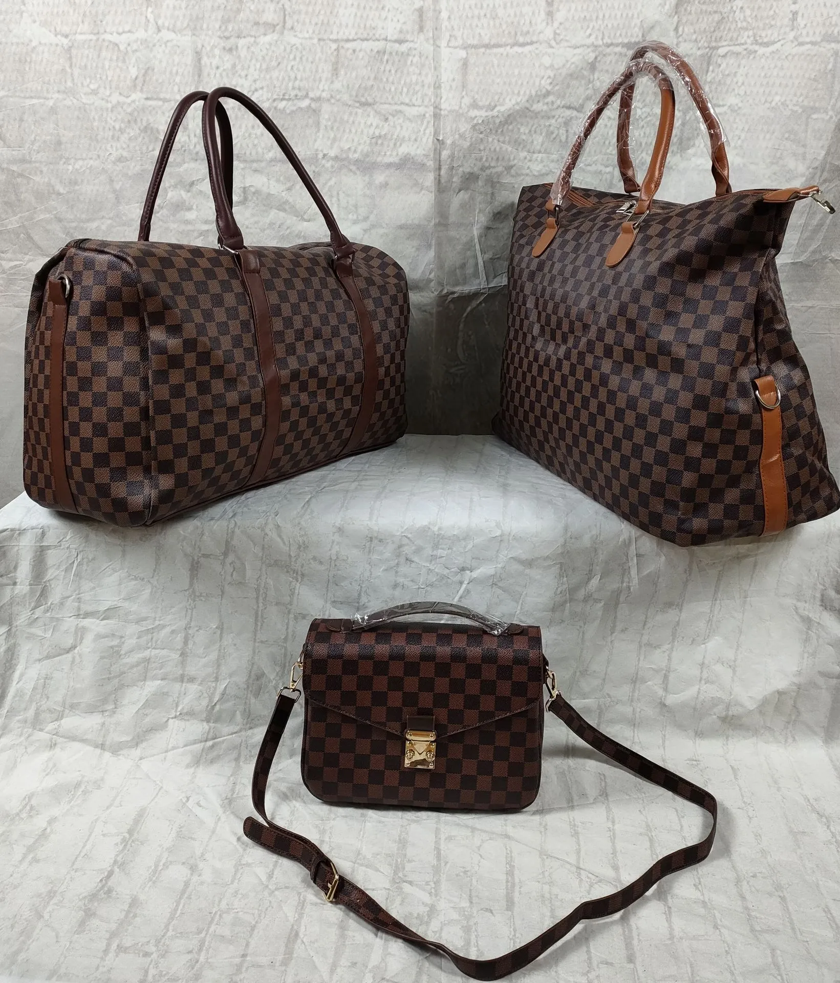 American Plaid Design Luggage Bag Tote Bag All-Match Travel Bag ...