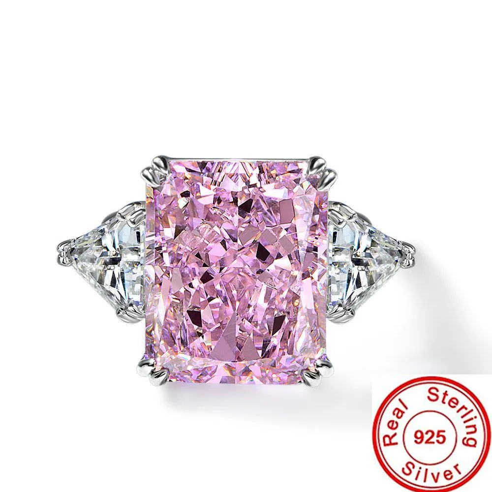 8ct Pink Diamond Promise Ring 100% Real 925 Sterling Silver Band For ...