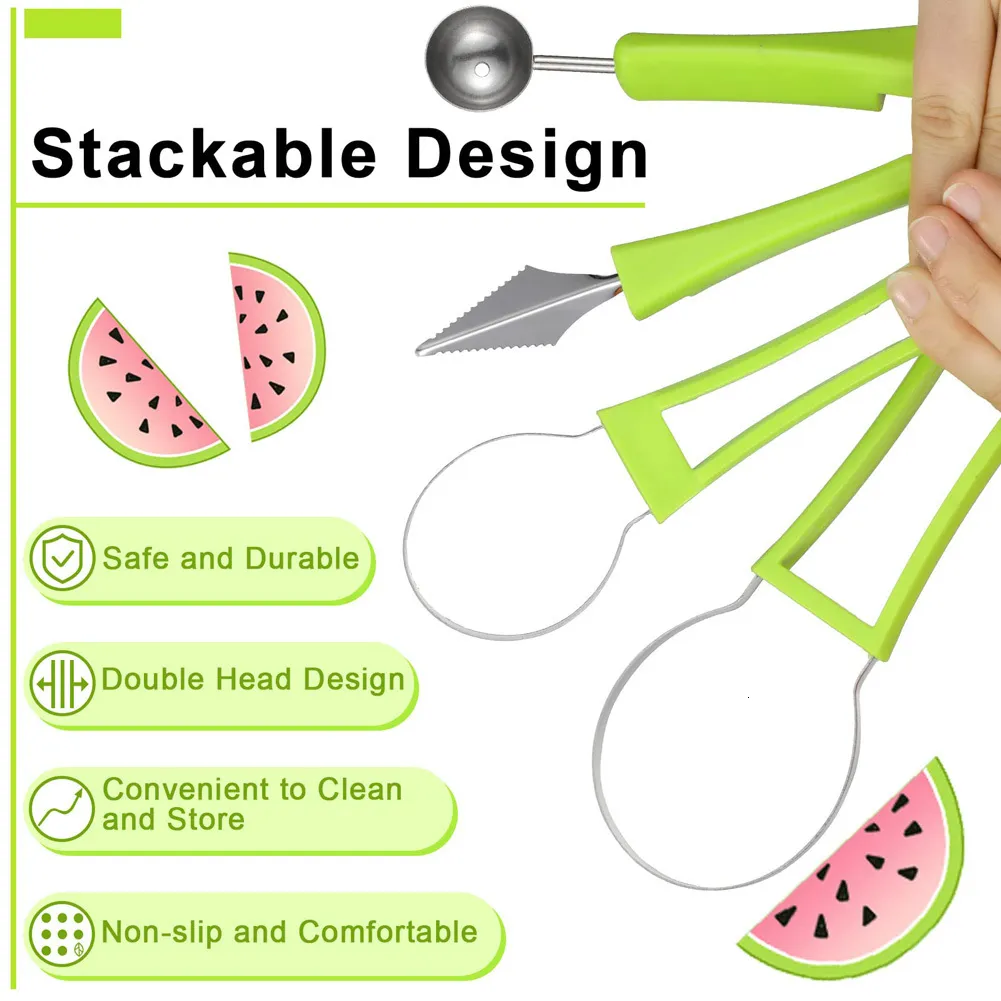 PulpPro 4 In 1 Fruit & Vegetable Tool Set: Melon Cutter, Scoop, Carving ...