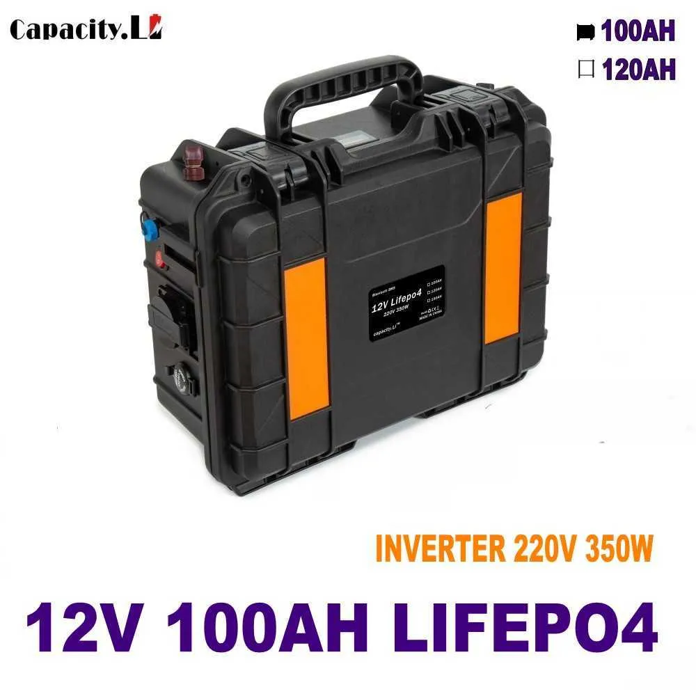 12V Lifepo4 Battery Pack 100ah Inverter 220V 350W Bms Power Station ...