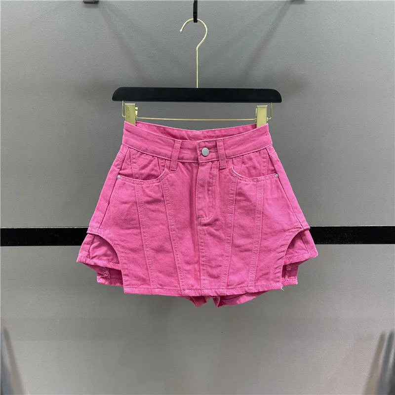 Y2K Girl's Pink Denim Skirt Set: Cute Crop Top & Mini Skirt Shorts ...
