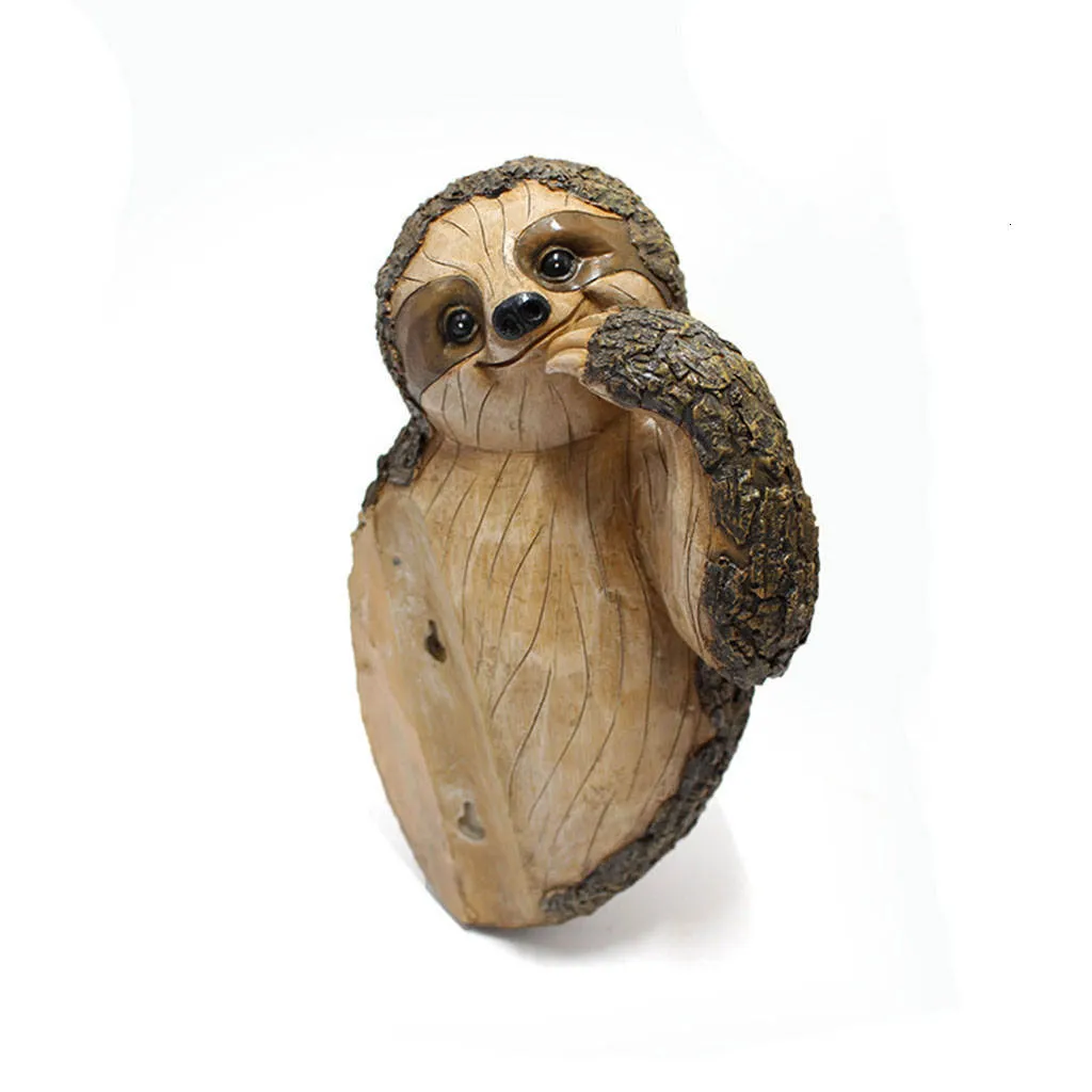 Animal Outdoor Sculptures: Whimsical Sloth Figurine Hanging Tree Statue ...