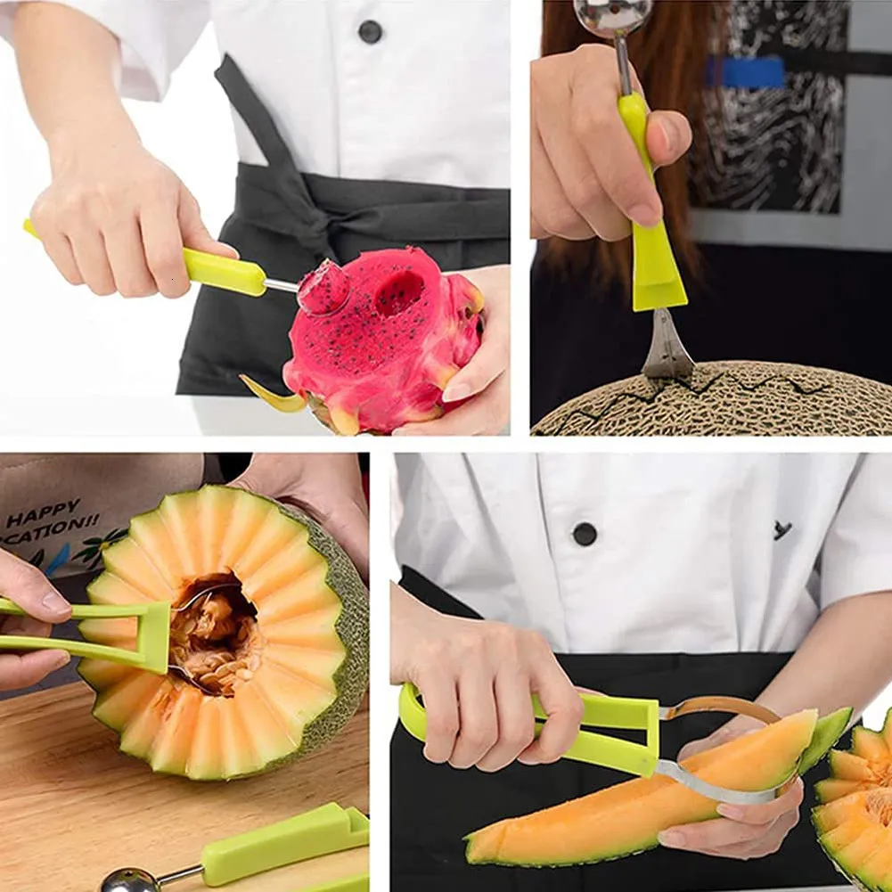 PulpPro 4 In 1 Fruit & Vegetable Tool Set: Melon Cutter, Scoop, Carving ...