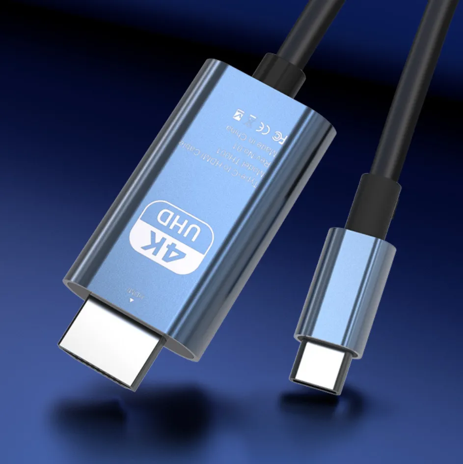 2m 4K USB Type C To HDMI Adapter Cable High Resolution Screen Casting ...