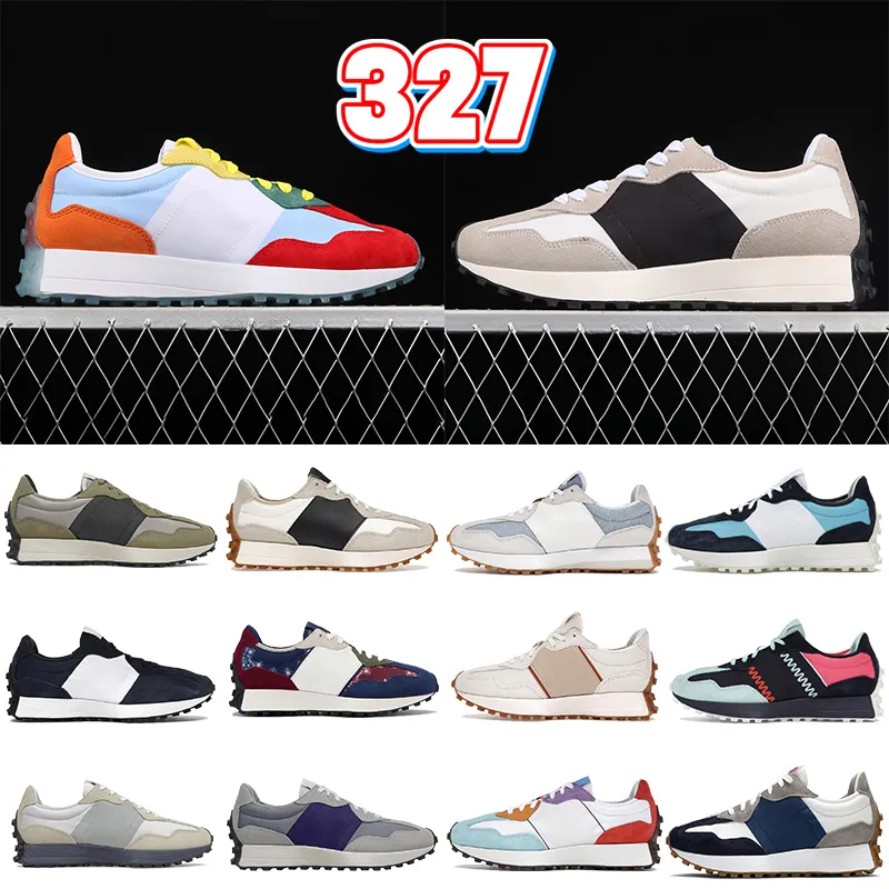 New 327 Designer Running Shoes Mens 327s Trainers Black White Green ...
