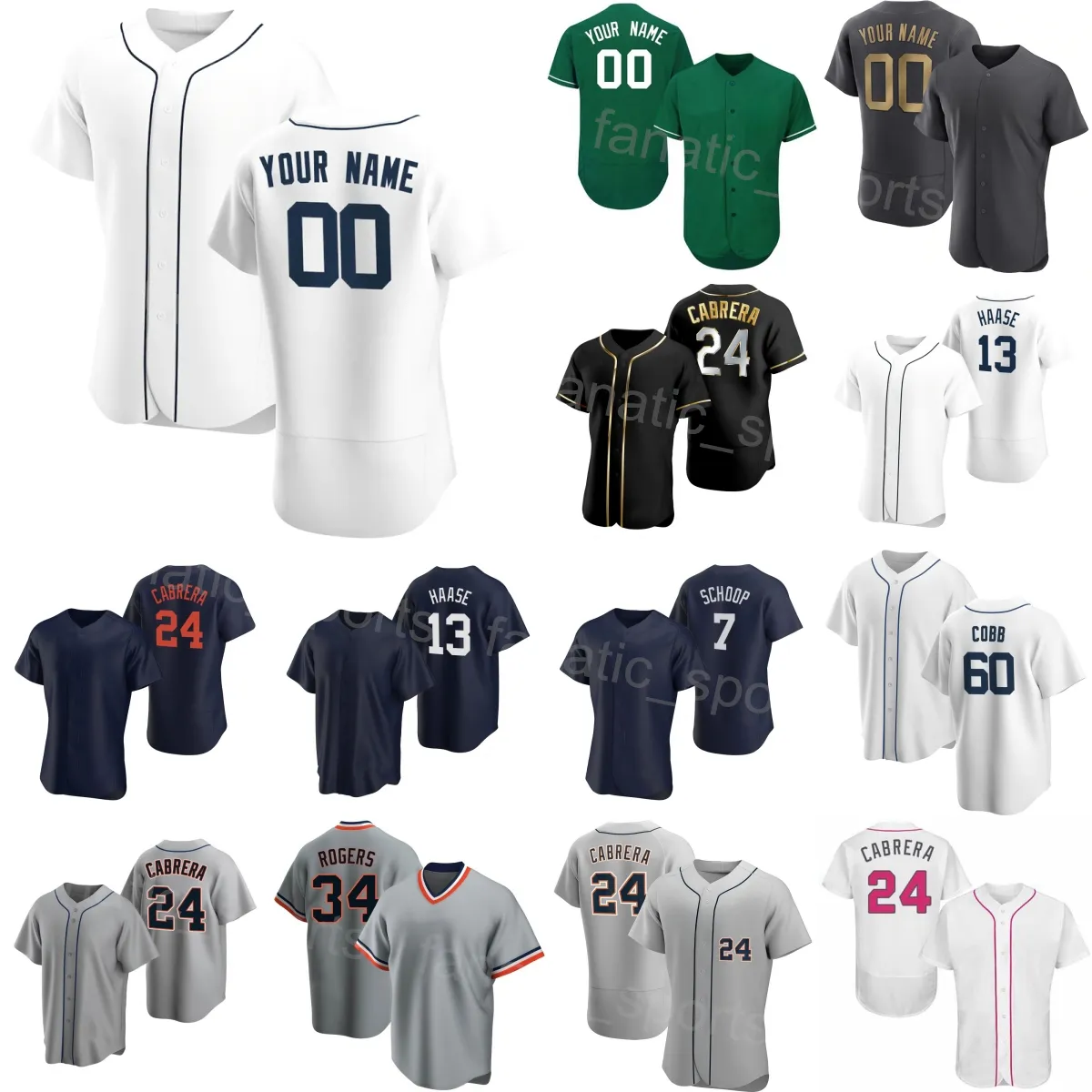 Custom 100 Polyester Baseball Shirts Zach McKinstry #39, Miguel Cabrera ...