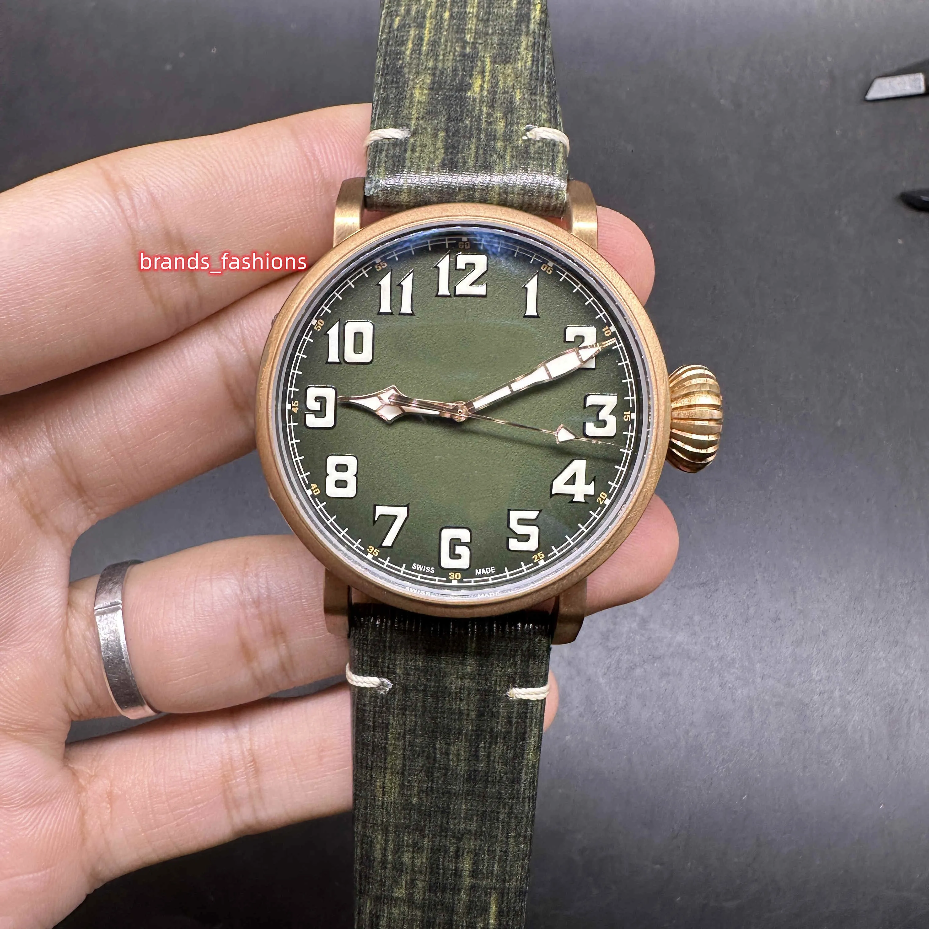 Mens Watches Mechanical, High End Sports Watches: Green Face Bronze ...