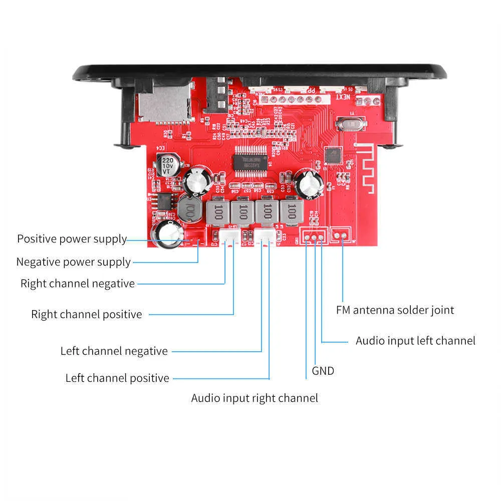12V 120W Bluetooth MP3 Decoder Board Power Amplifier With Call ...